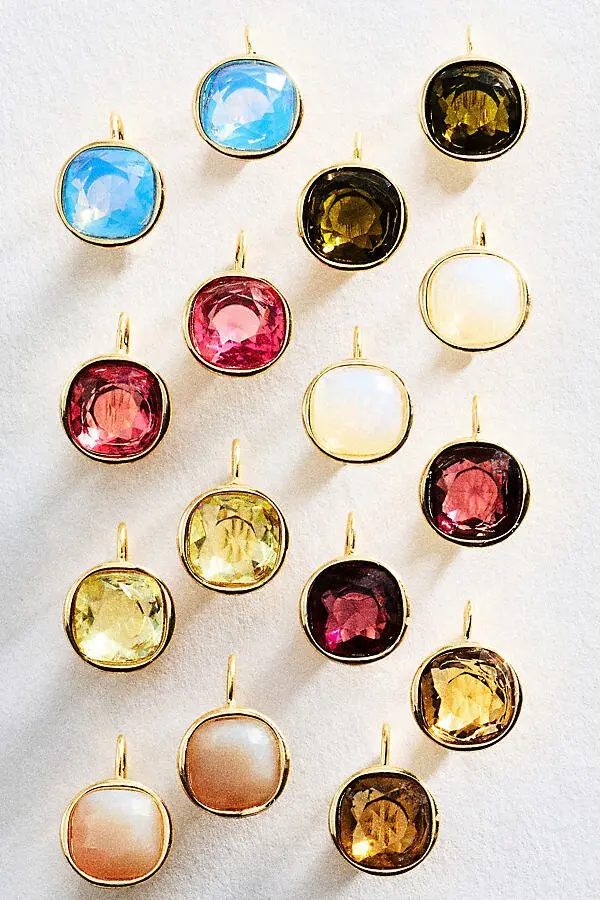 Anthropologie Bezel Cushion French Hook Earrgs - Mint
