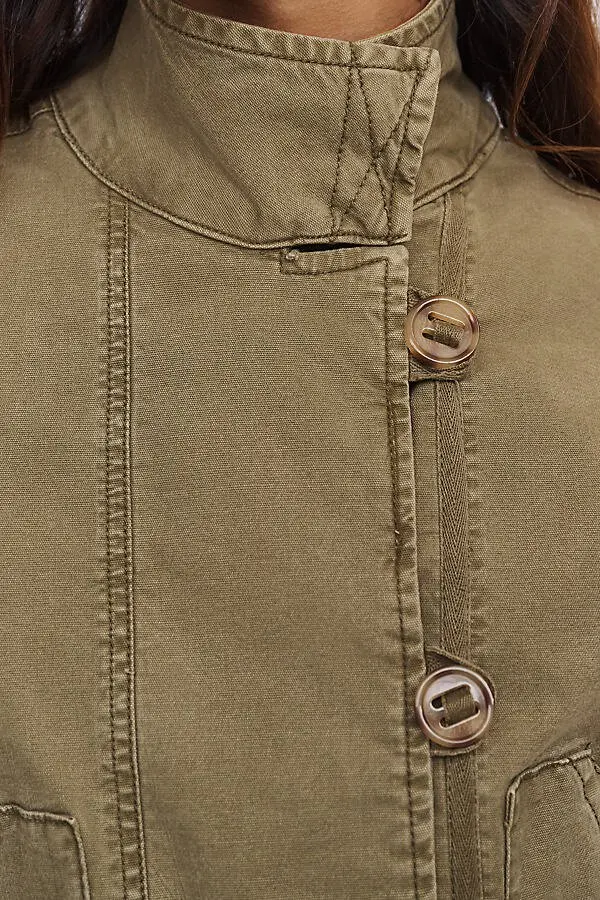 PILCRO Short Sleeve Buttondown Shirt Jacket