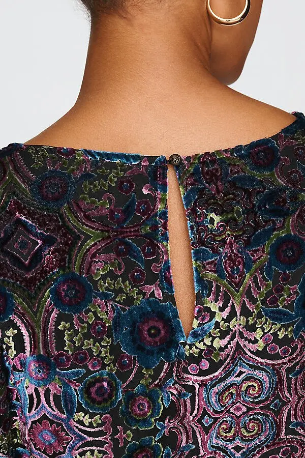 Anthropologie Burnout Velvet Mi Dress