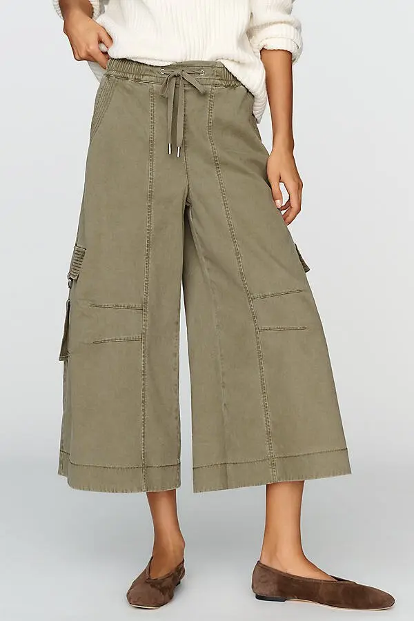 Anthropologie Cotton Modal Blend Utility Culotte Pants