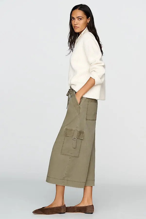 Anthropologie Cotton Modal Blend Utility Culotte Pants