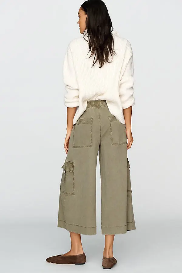 Anthropologie Cotton Modal Blend Utility Culotte Pants
