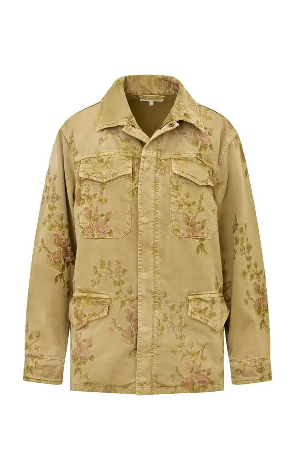 LoveShackFancy Ariselle Embroidered Cotton Jacket