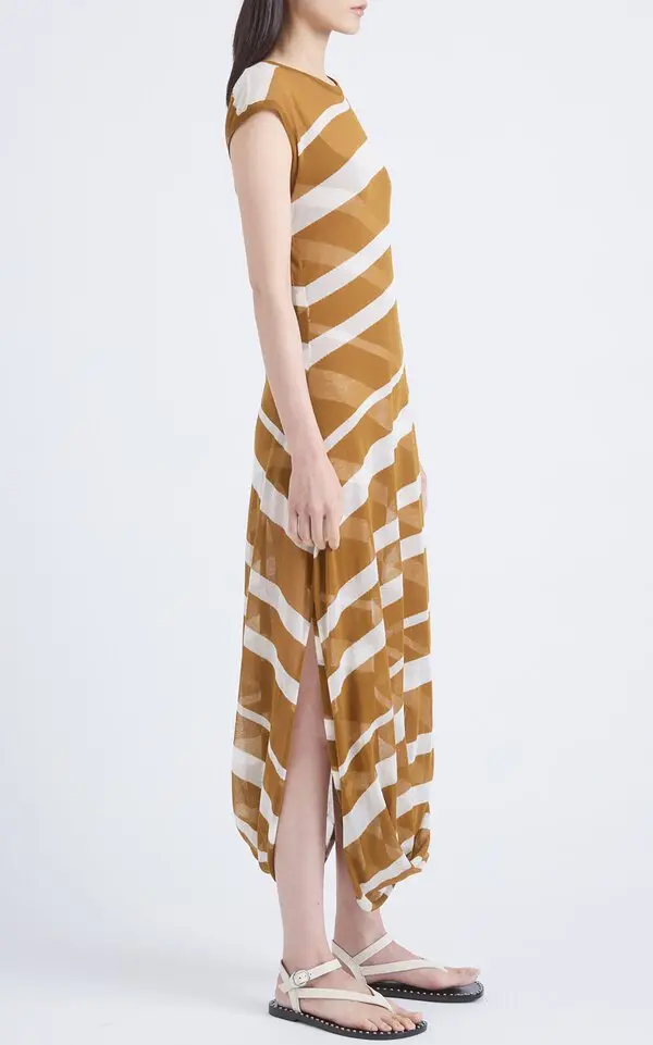 Proenza Schouler Xenia Striped Cotton-blend Midi Dress - Multi