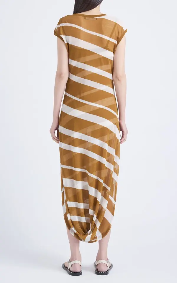 Proenza Schouler Xenia Striped Cotton-blend Midi Dress - Multi