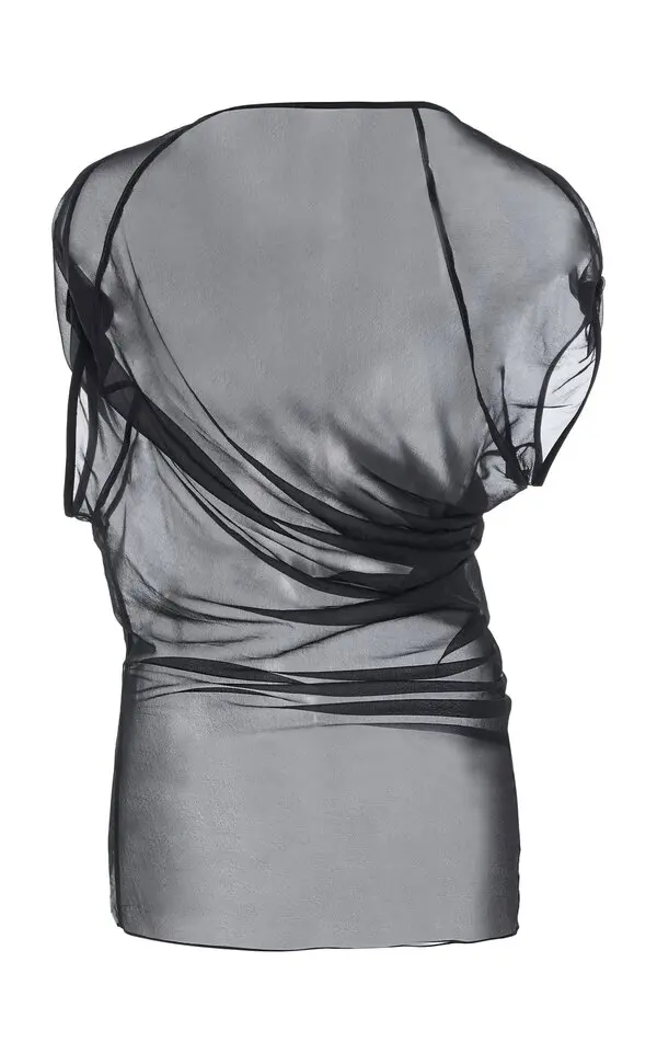 COLLEEN ALLEN Spiral Ultra Sheer Nylon Top