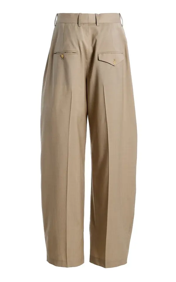 KALLMEYER Joel Pleated Wide-leg Virgin Wool Pants - Light Grey