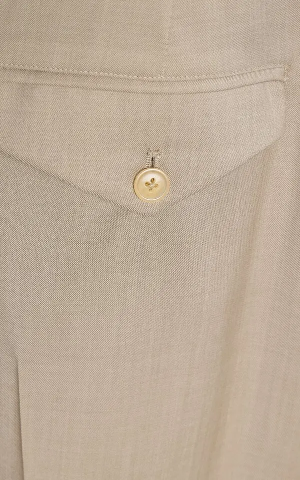 KALLMEYER Joel Pleated Wide-leg Virgin Wool Pants - Light Grey