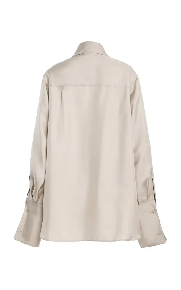 KALLMEYER Merryn Keyhole Silk Top - Light Grey