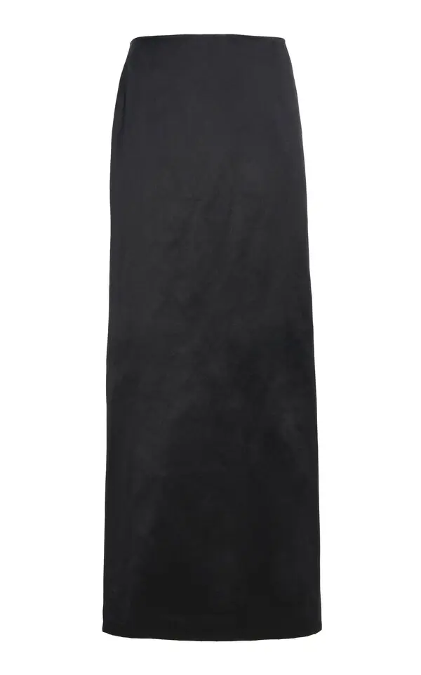 COLLEEN ALLEN Straight Silk Duchesse Maxi Skirt