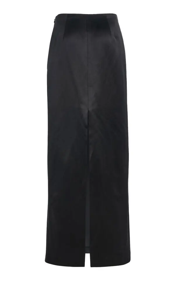 COLLEEN ALLEN Straight Silk Duchesse Maxi Skirt