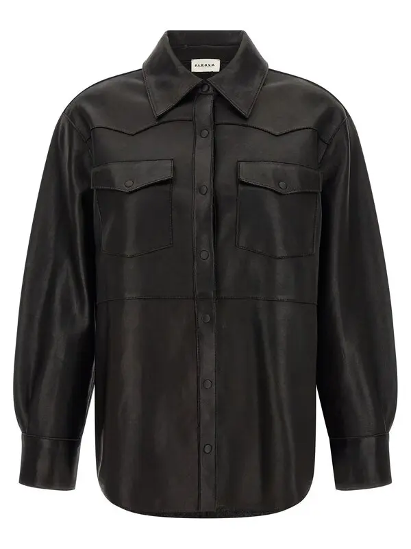 P.a.r.o.s.h Leather Shirt - Black