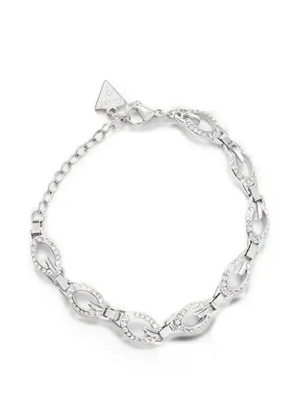 Guess Camden Crystal-embellished G-link Bracelet - Silver