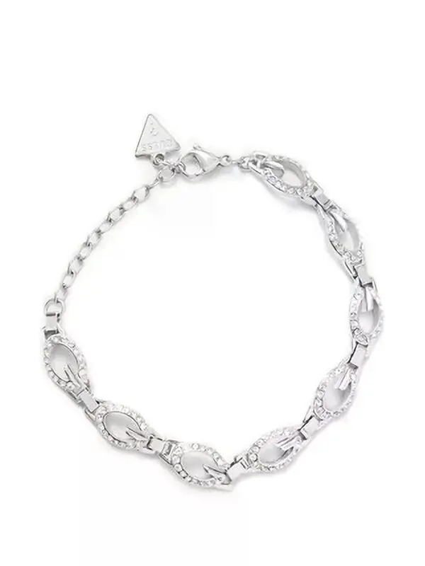 Guess Camden Crystal-embellished G-link Bracelet - Silver