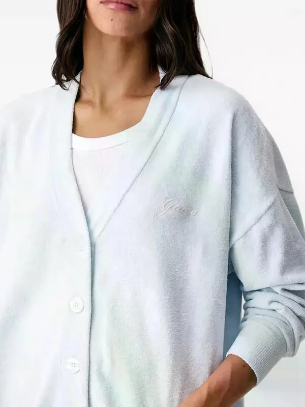 Guess Aria Logo-embroidered V-neck Cardigan