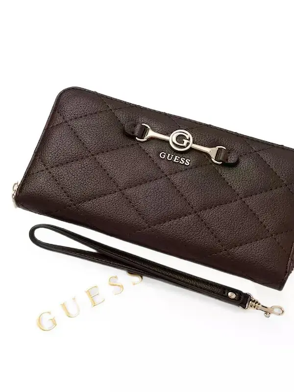 Guess Frances Quilted-finish Wallet - Brown