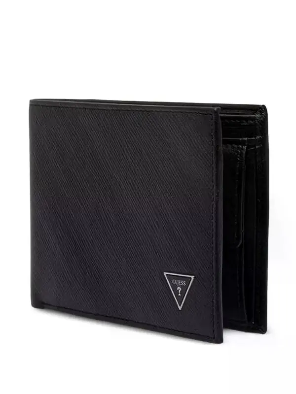 Guess Milano Logo-plaque Bi-fold Wallet - Black