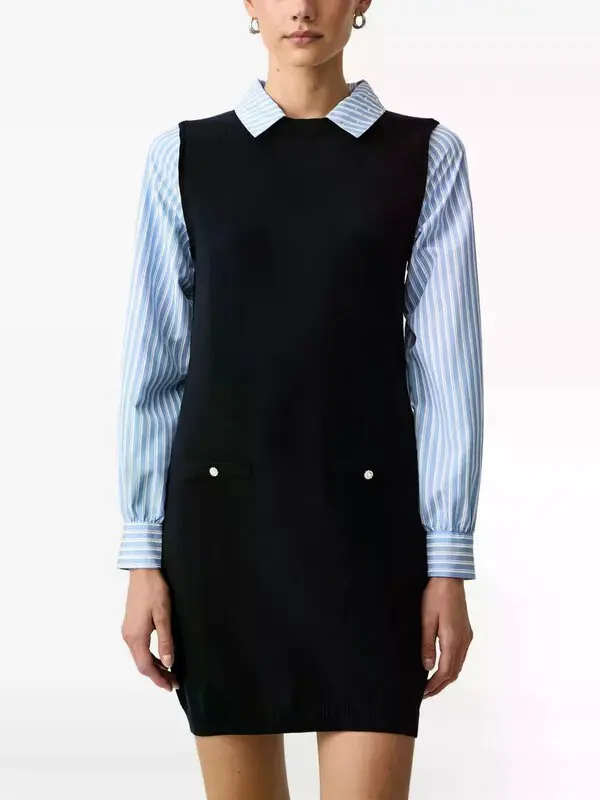 MORGAN Embellished-button Knitted Mini Dress