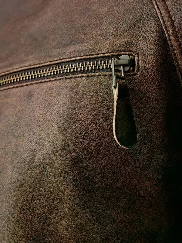 MOS MOSH Thom Zip-up Leather Jacket