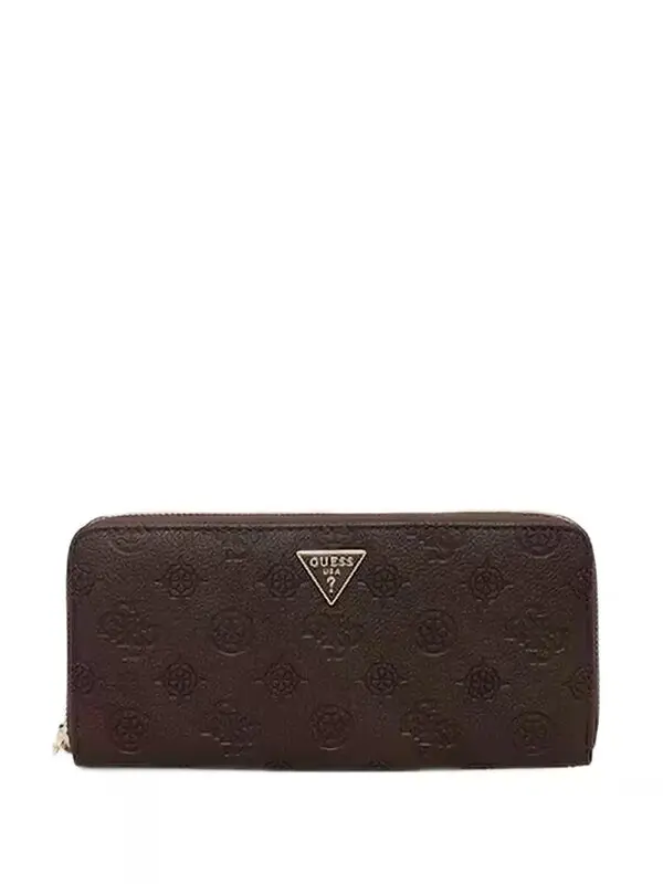 Guess Large Blake Logo-embossed Zip-around Wallet - Brown