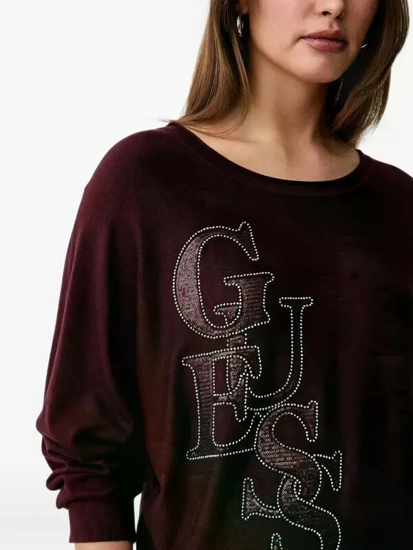 Guess Esmeralda Logo-embellished Sweater - Red