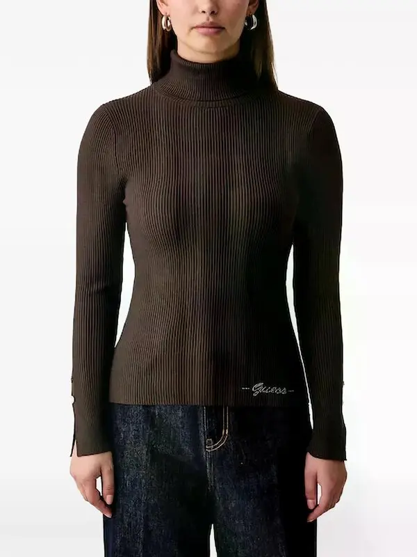 Guess Ribbed-knit Roll-neck Sweater