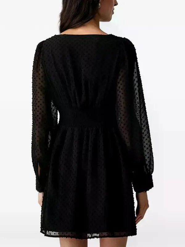 Guess Plumetis Shirred-waist Mini Dress