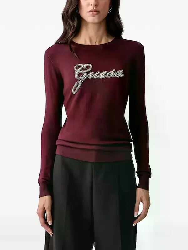 Guess Logo-embellished Sweater - Red