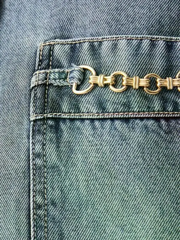 Guess Chain-detail Denim Shirt