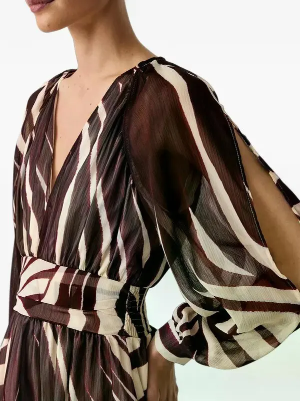 MORGAN Zebra-print Flared Mini Dress
