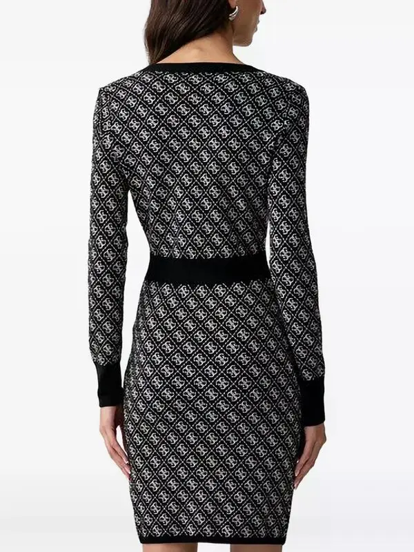 Guess Logo-pattern V-neck Mini Dress
