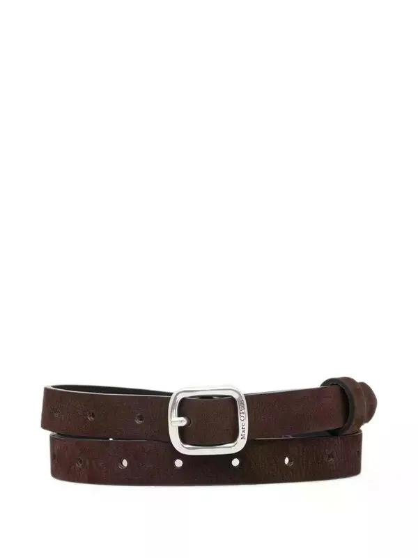 Marc O'polo Hanny Nubuck-leather Buckle-fastening Belt - Brown