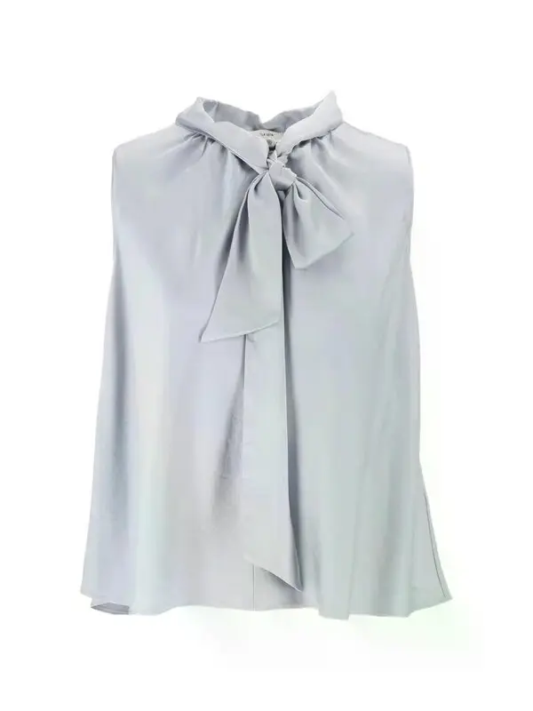 FORTE_FORTE Pussy-bow Sleeveless Top - Grey