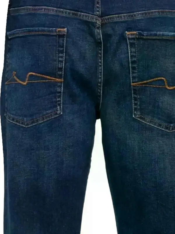 7 For All Mankind Faded-effect Straight-leg Jeans