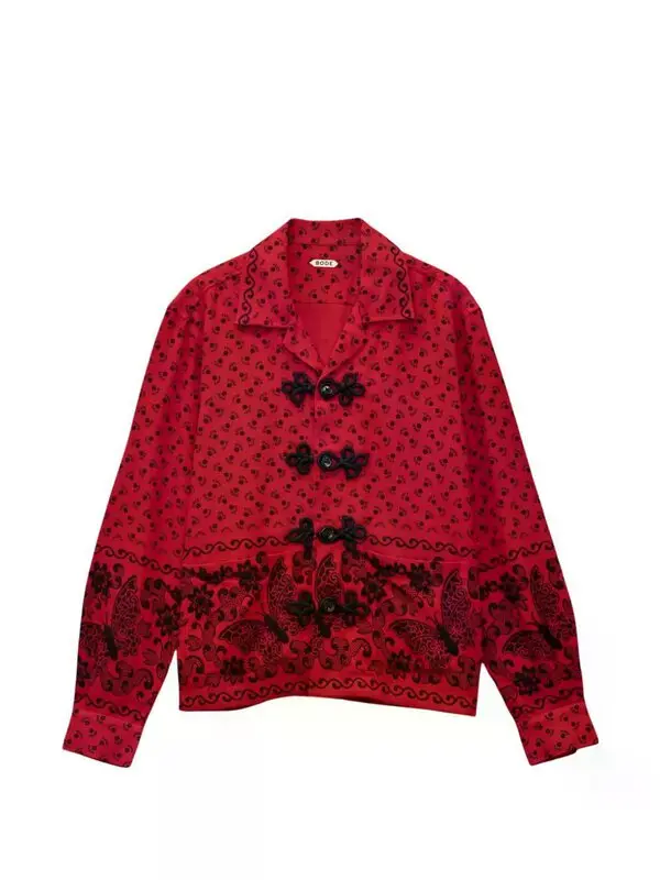BODE Bandana-pattern Frogged-fastening Shirt - Red