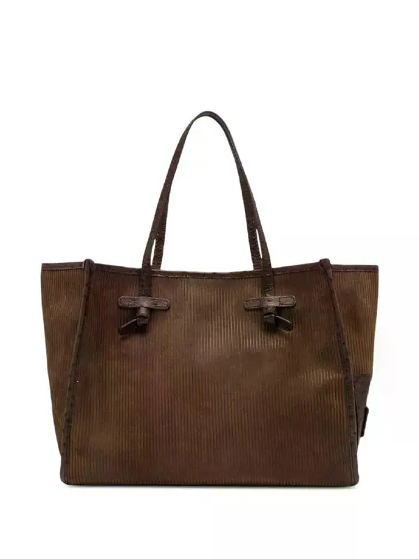 GIANNI CHIARINI Medium Marcella Leather-trim Tote Bag - Brown