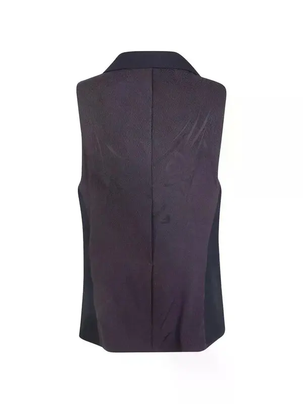 IBRIGU Haori Jacquard-weave Notched-lapels Gilet