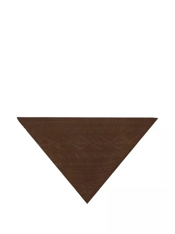 Eric Bompard Sacha Cable-knit Triangle Scarf - Brown