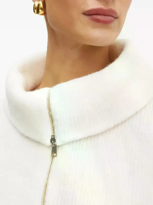 MORGAN Mcolor Quarter-zip Ribbed-knit Sweater