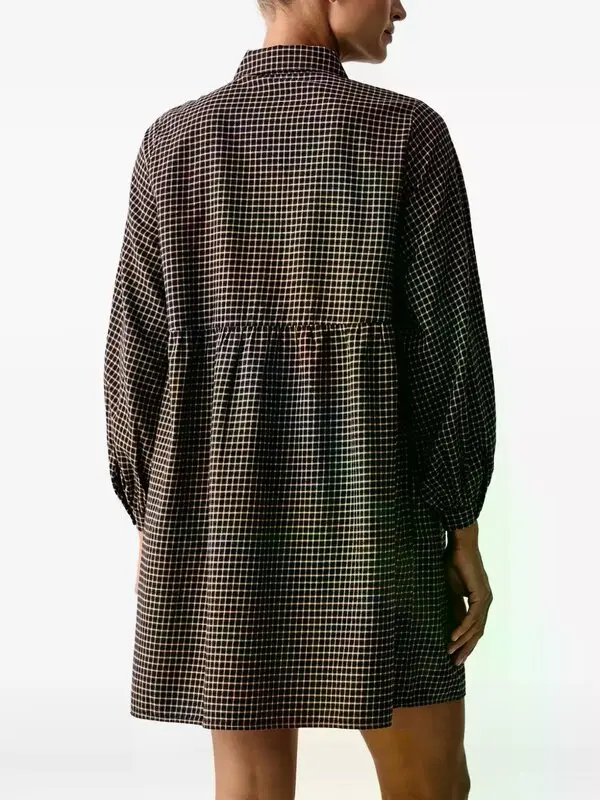 Marc O'polo Check-print Smocked Mini Dress