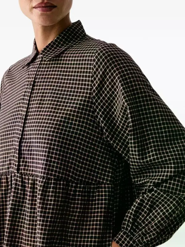 Marc O'polo Check-print Smocked Mini Dress