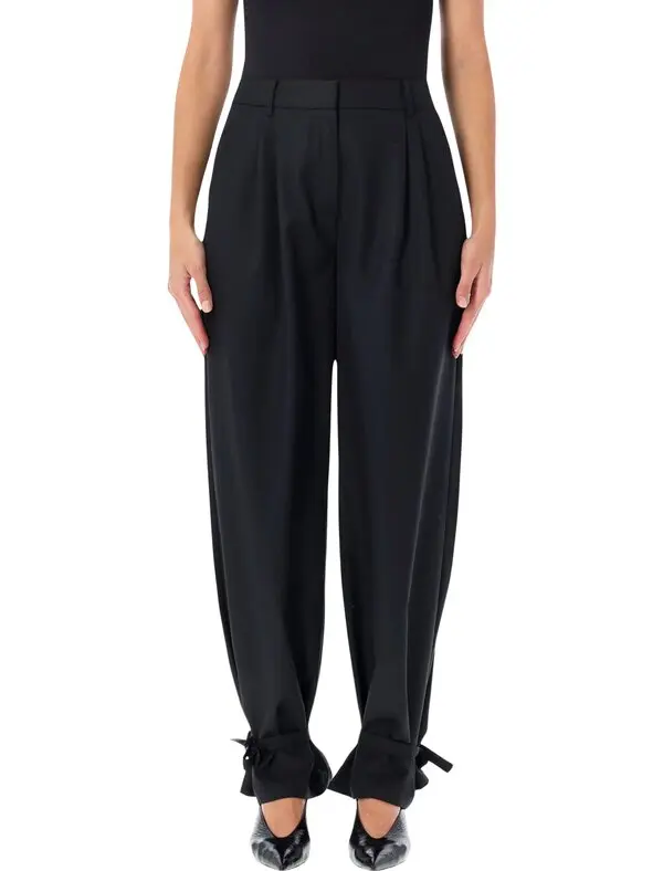 OPERASPORT Pleated Tapered Trousers With Tie Hem