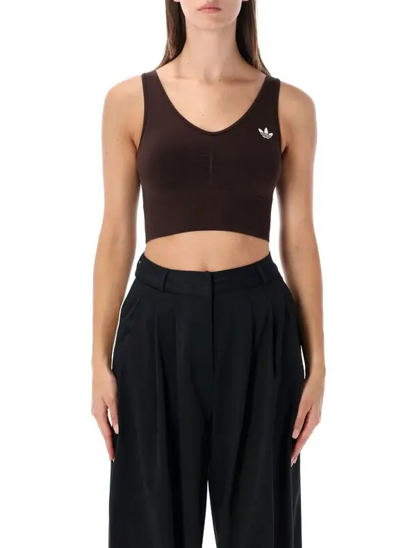 ADIDAS ORIGINALS Cropped Seamless Sports Bra - Marrone
