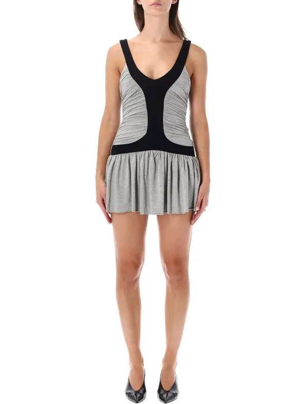 Gimaguas Contrast Trim Mini Dress - Grigio