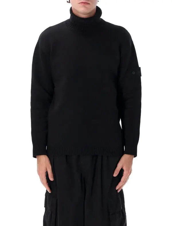 Stone Island Ghost Monochrome Turtleneck Sweater - Nero