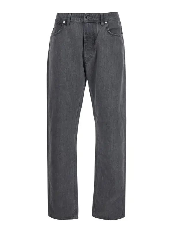 Stone Island Loose Fit Denim Jeans With Zip Closure