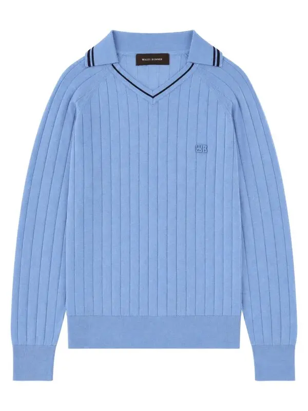 WALES BONNER 100% Viscose Polo Shirt
