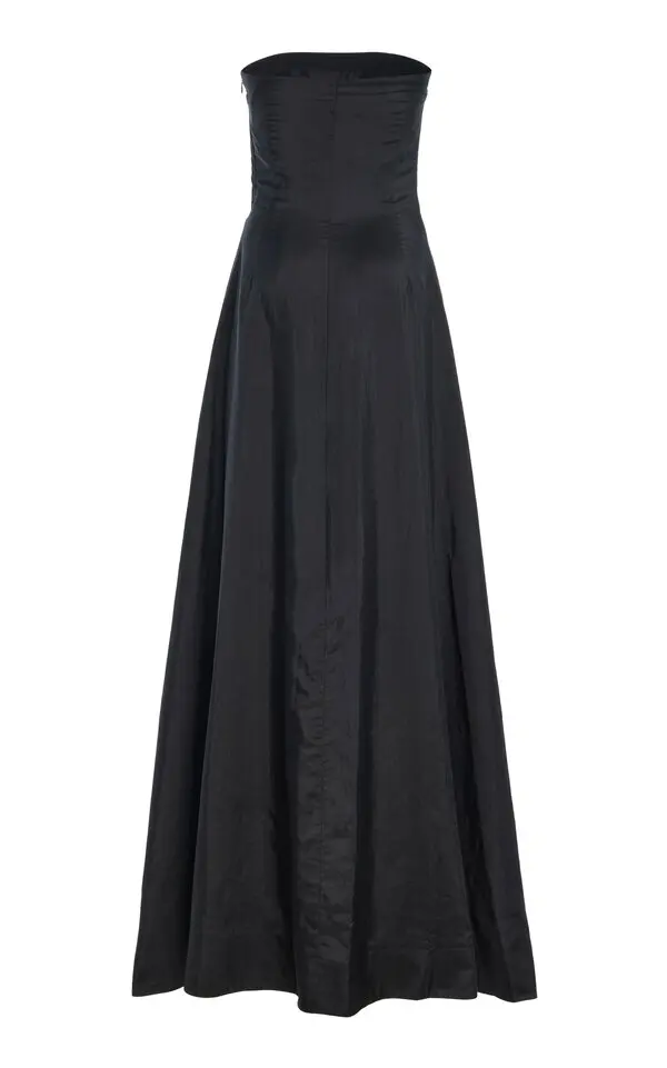 COLLEEN ALLEN Strapless Silk Taffeta Gown