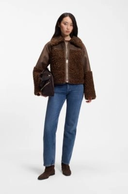 BOSS Reversible Jacket In Faux Shearling And Faux Leather