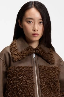 BOSS Reversible Jacket In Faux Shearling And Faux Leather